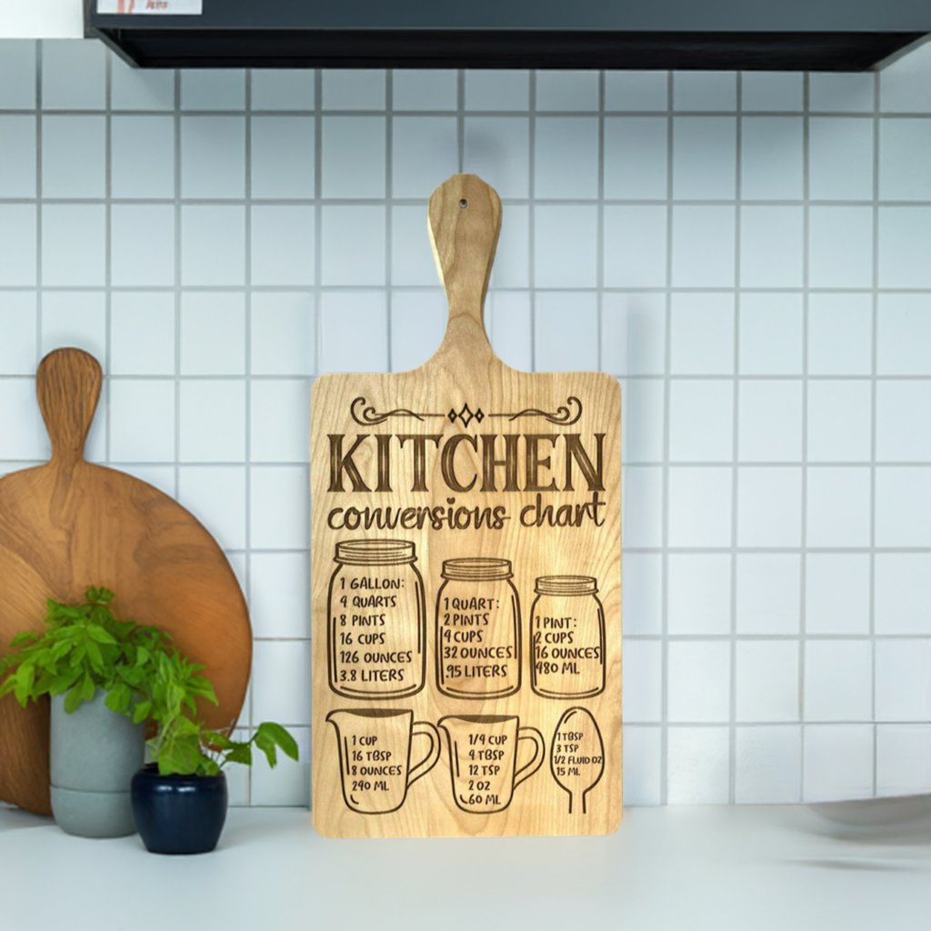 Shop Cutting Boards with with Kitchen Conversion Chart | Rust N' Dust ...